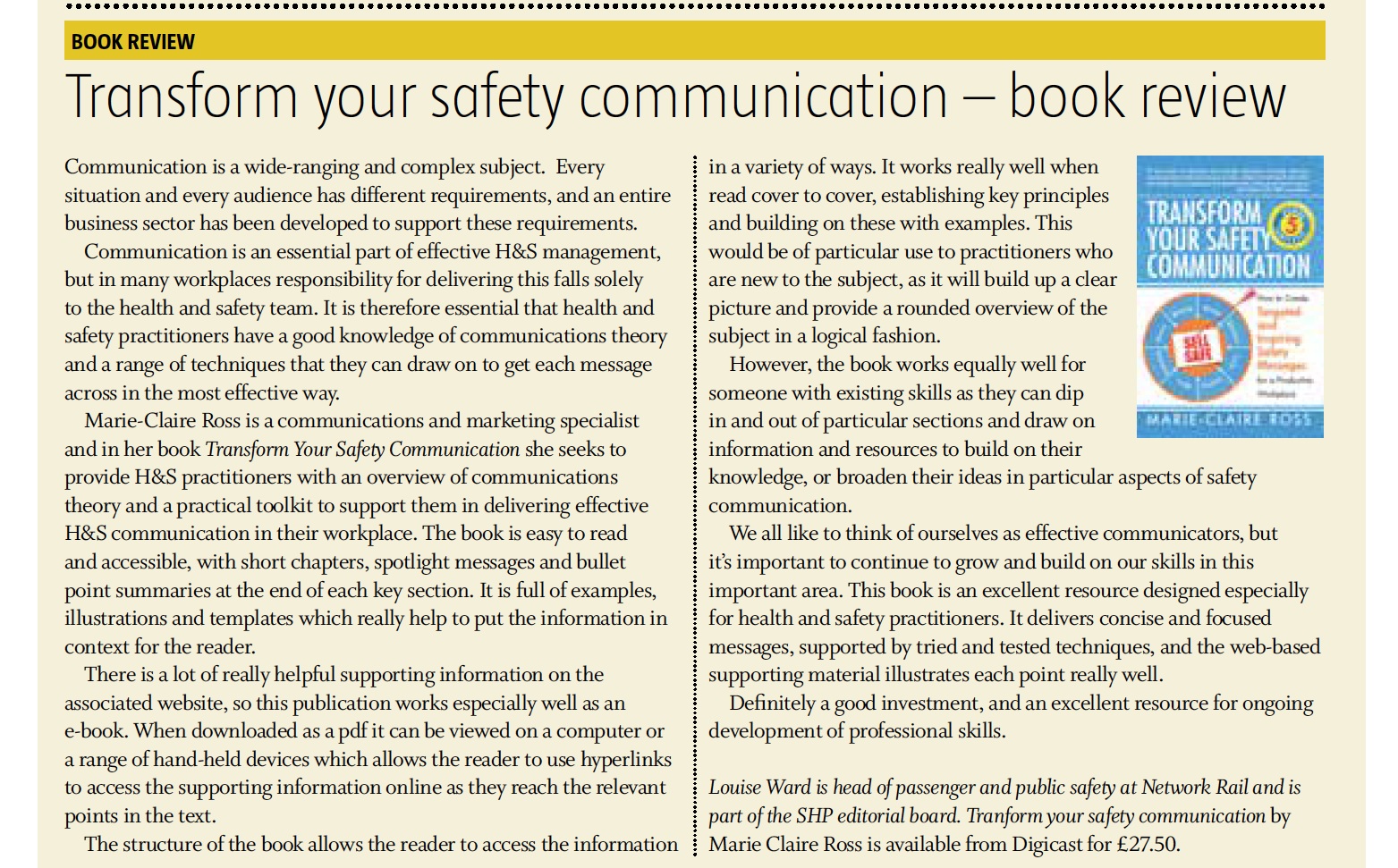 Safety Communication Book | Safety Messages | Safety Message